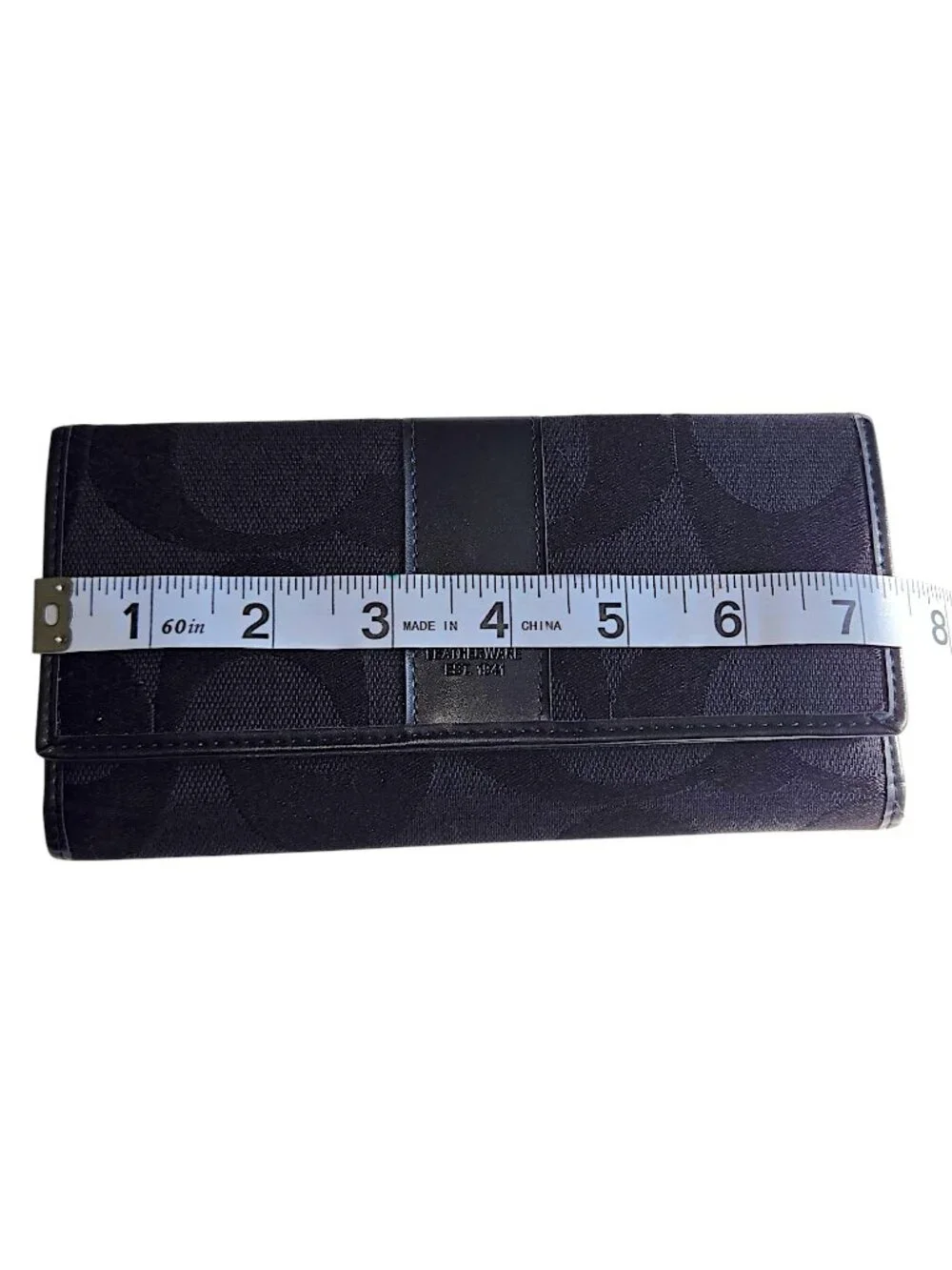 Coach | Bags | Coach Signature Black Jacquard Canvas And Leather ...